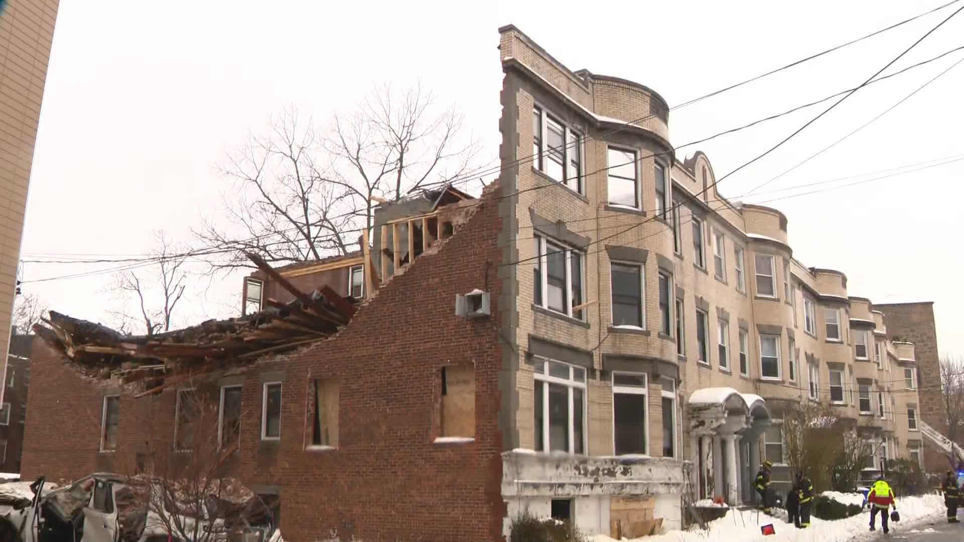 Partial building collapse caught on camera in Massachusetts