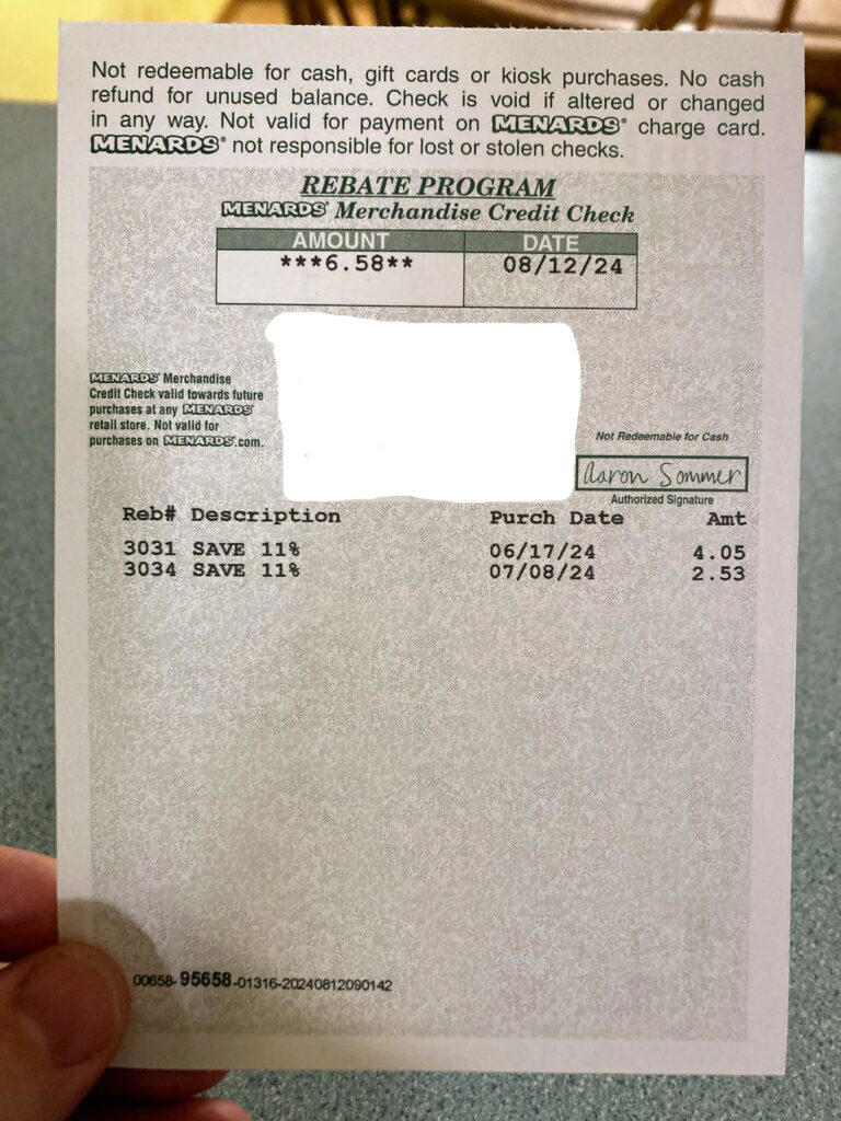 Menards 11% Rebate Offer - How It Works