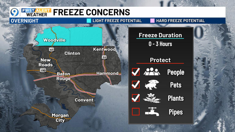 Freeze & storm potential this week