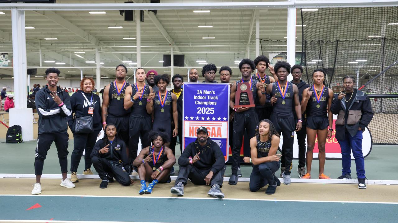 Dudley wins first boys indoor track state championship, takes 3A title