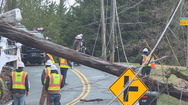 Crews working to clean up fallen trees, downed power lines after ...