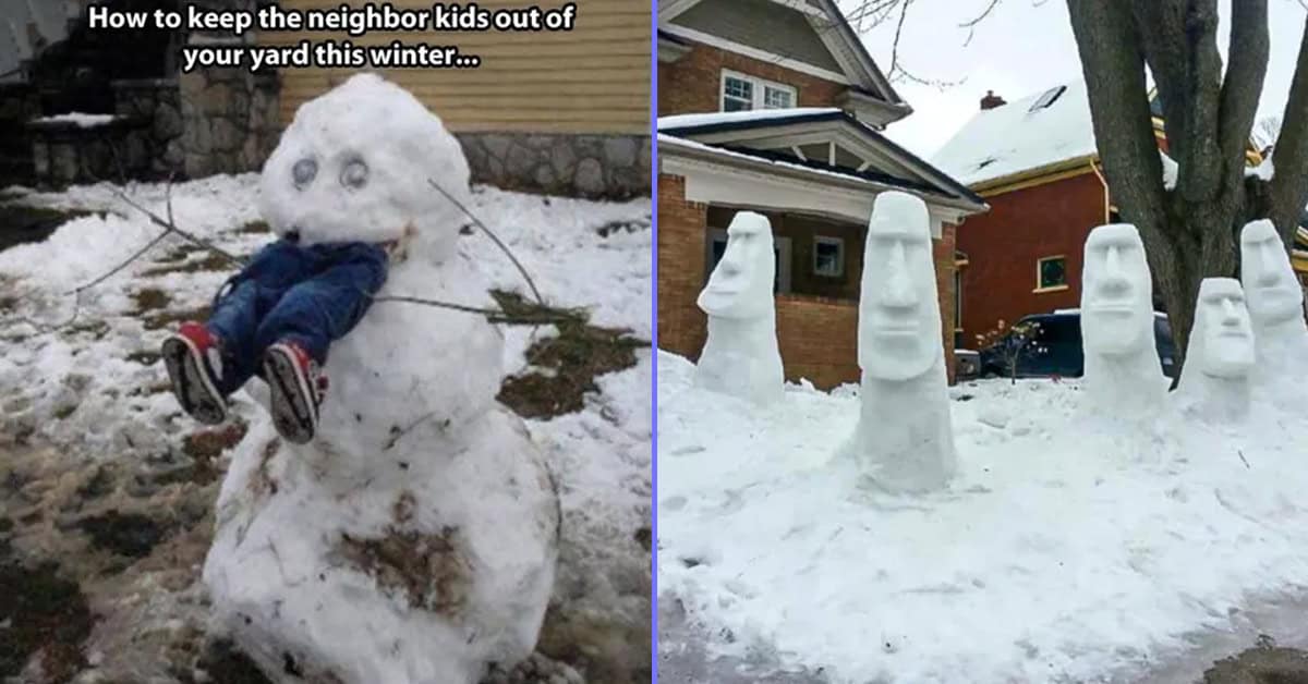 46 Funny Snow Sculptures That Ain't Your Average Snowman