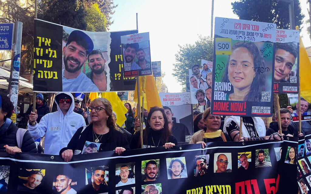 Starting march to Knesset, hostages’ families thank Trump, say ...