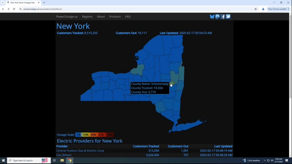 High winds bring widespread power outages leaving thousands in the dark ...