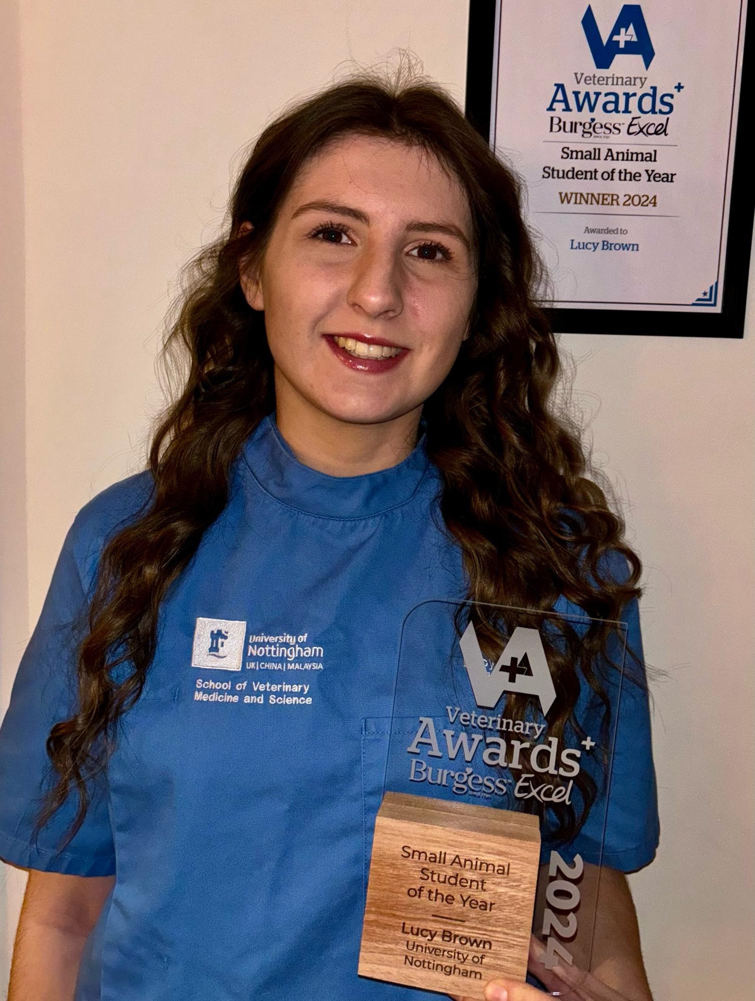 Nottingham veterinary student named UK champion in the Burgess Excel Vet Awards