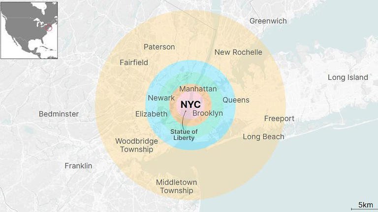 Map reveals what will happen if asteroid hits most populated cities