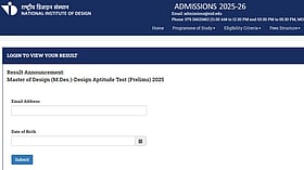NID DAT 2025 MDes Prelims Result Released At admissions.nid.edu; Direct ...