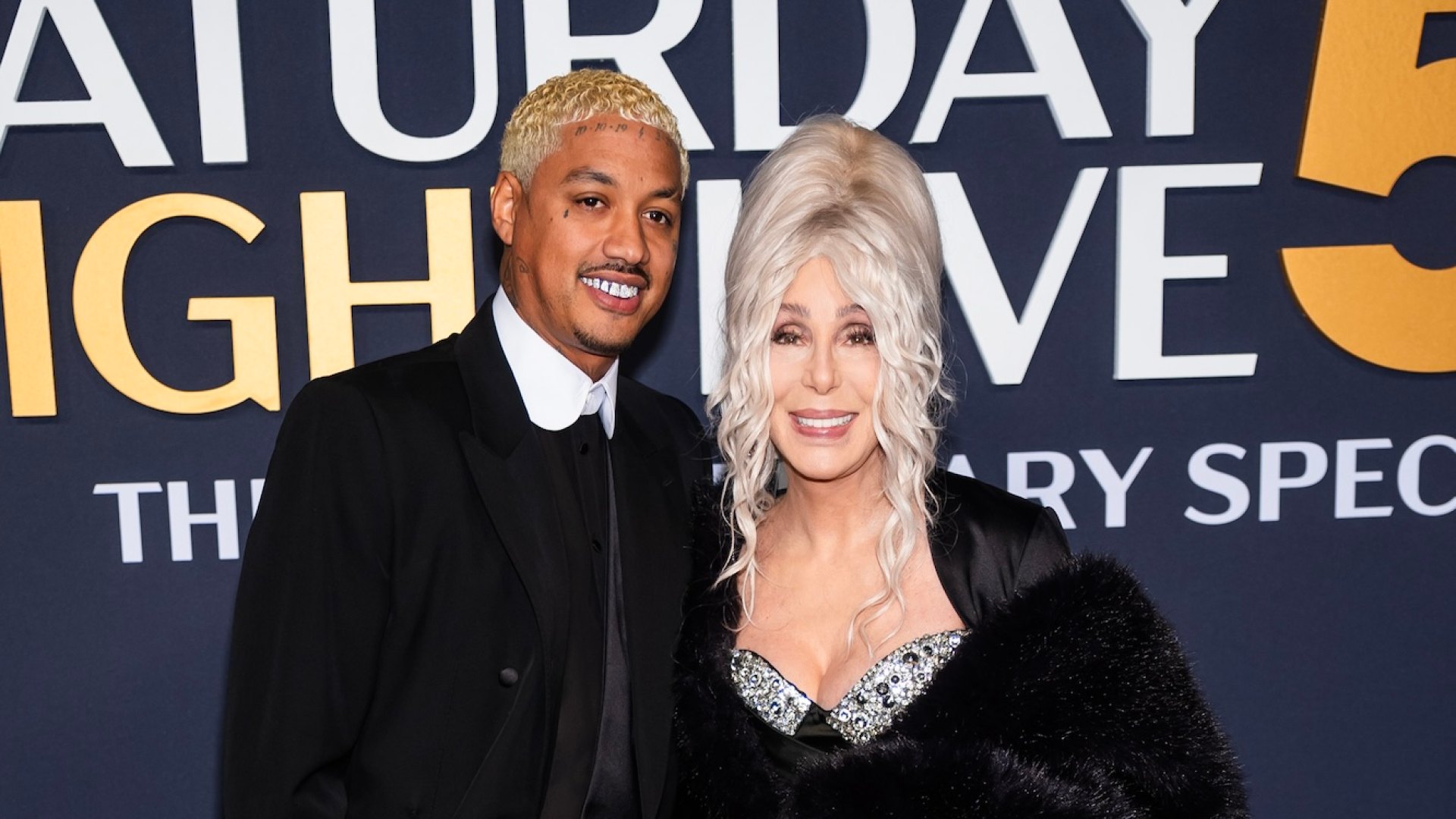 Cher and AE Edwards Enjoy Loved-Up ‘SNL 50' Red Carpet Appearance