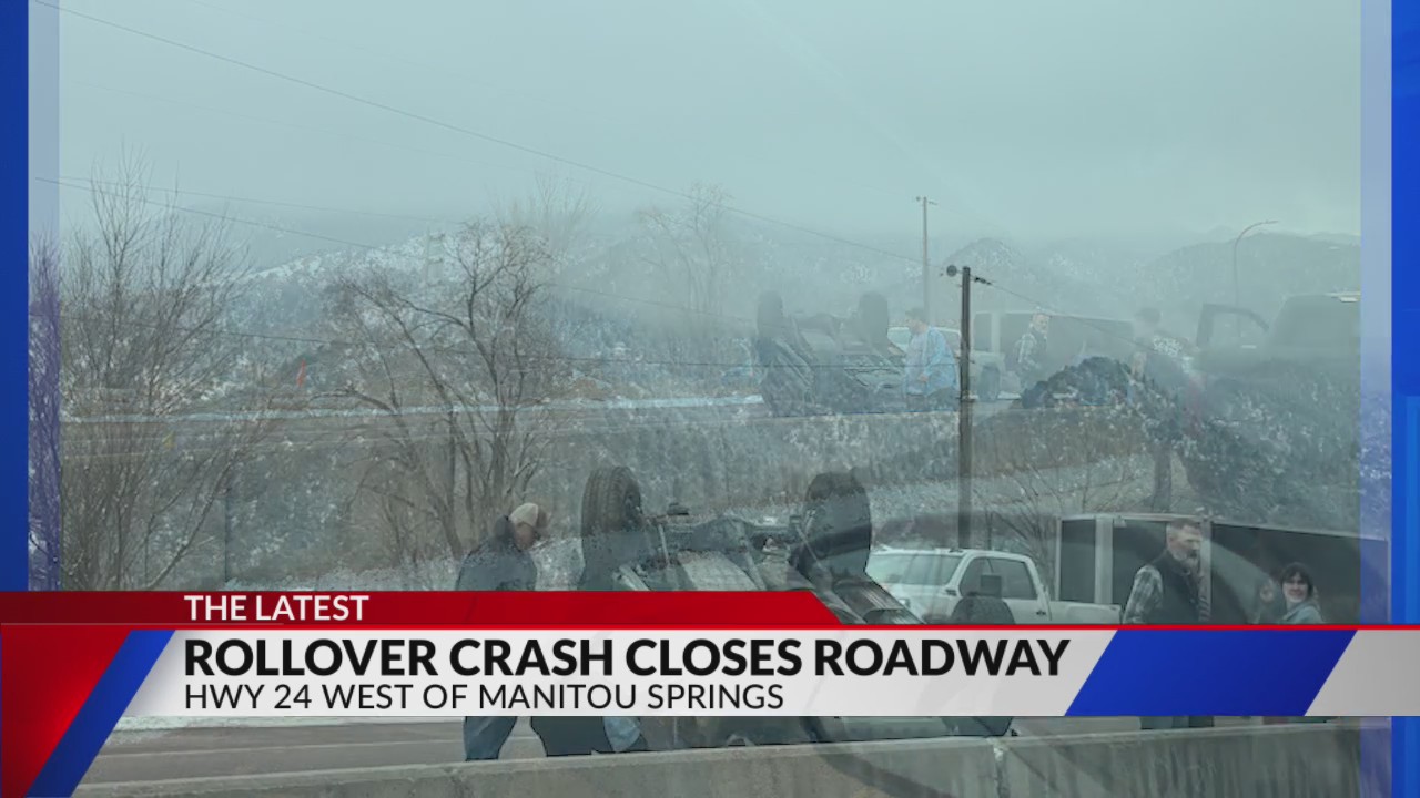 Rollover crash on Hwy 24 west of Manitou Springs