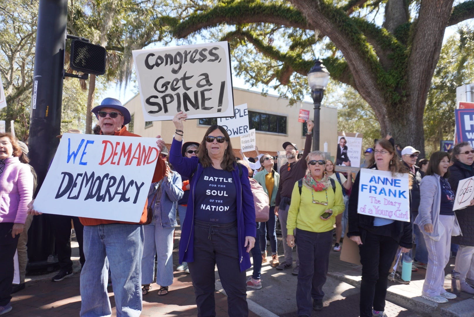Gainesville protesters join 50501 Movement against policies, actions of ...