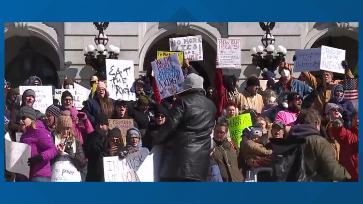 Hundreds rally in Harrisburg to protest the Trump administration