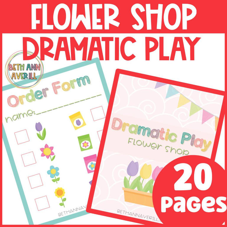 Dramatic Play Flower Shop Printable Set Spark Creativity and Learning