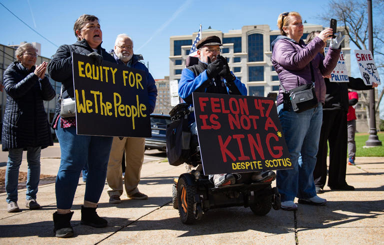 'Stop the coup': Protesters oppose Trump policies at Presidents Day ...