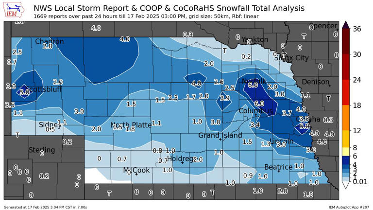 Another round of snow to start the week - see the latest snowfall ...
