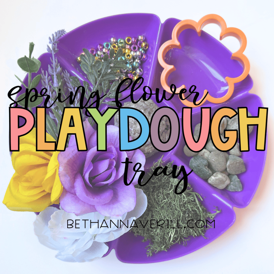 How to Create a Spring Flower Playdough Tray