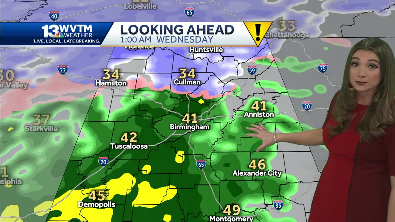 Impact Weather: Tracking snow in the Alabama weather forecast followed ...