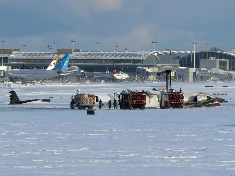 Delta plane crashes, overturns in Toronto; all survive, officials say