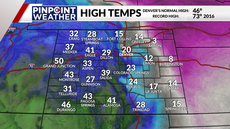 Denver weather: Pinpoint Weather Alert Day Tuesday for snow, cold