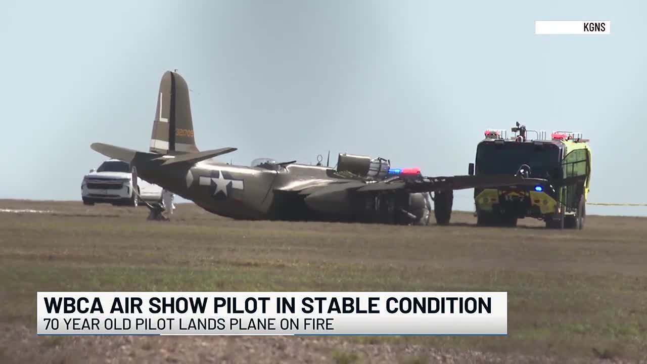 Pilot in stable condition after plane fire at Laredo WBCA Air Show