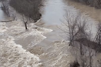 Drone Footage Shows Major Flooding in Rives After Levee Breaks