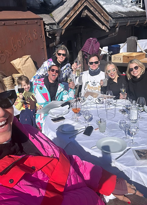 Vogue Williams makes skiing stylish with funky suits as she hits the ...