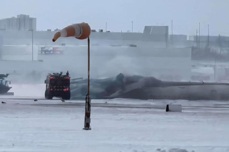 Delta Air Lines plane crash lands upside down at Toronto Pearson airport
