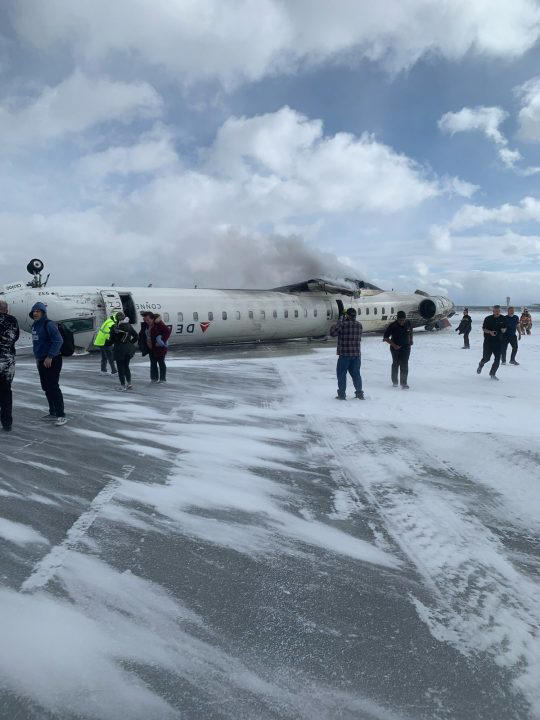 Delta flight flips over in Toronto, injuring 18 people
