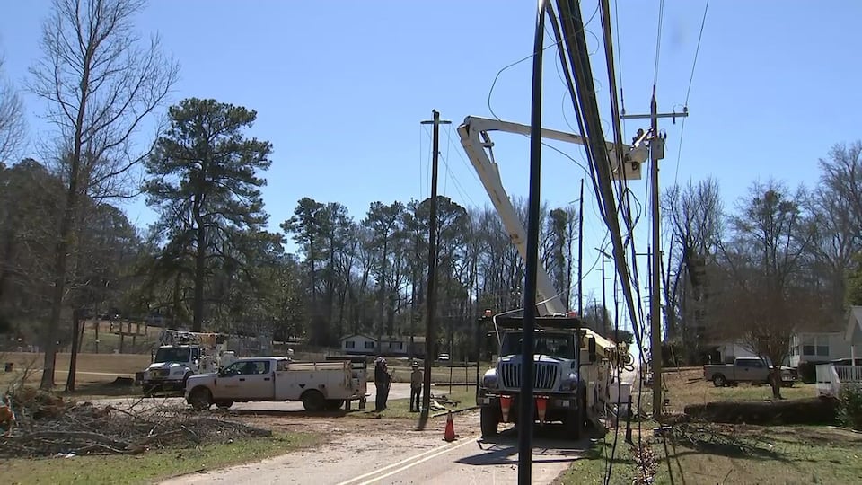 Destructive winds snap power poles, trees in Troup County