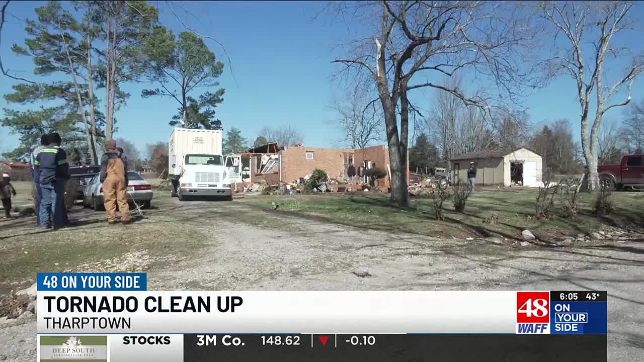 Tharptown man recovering after chimney collapses on top of him during storm