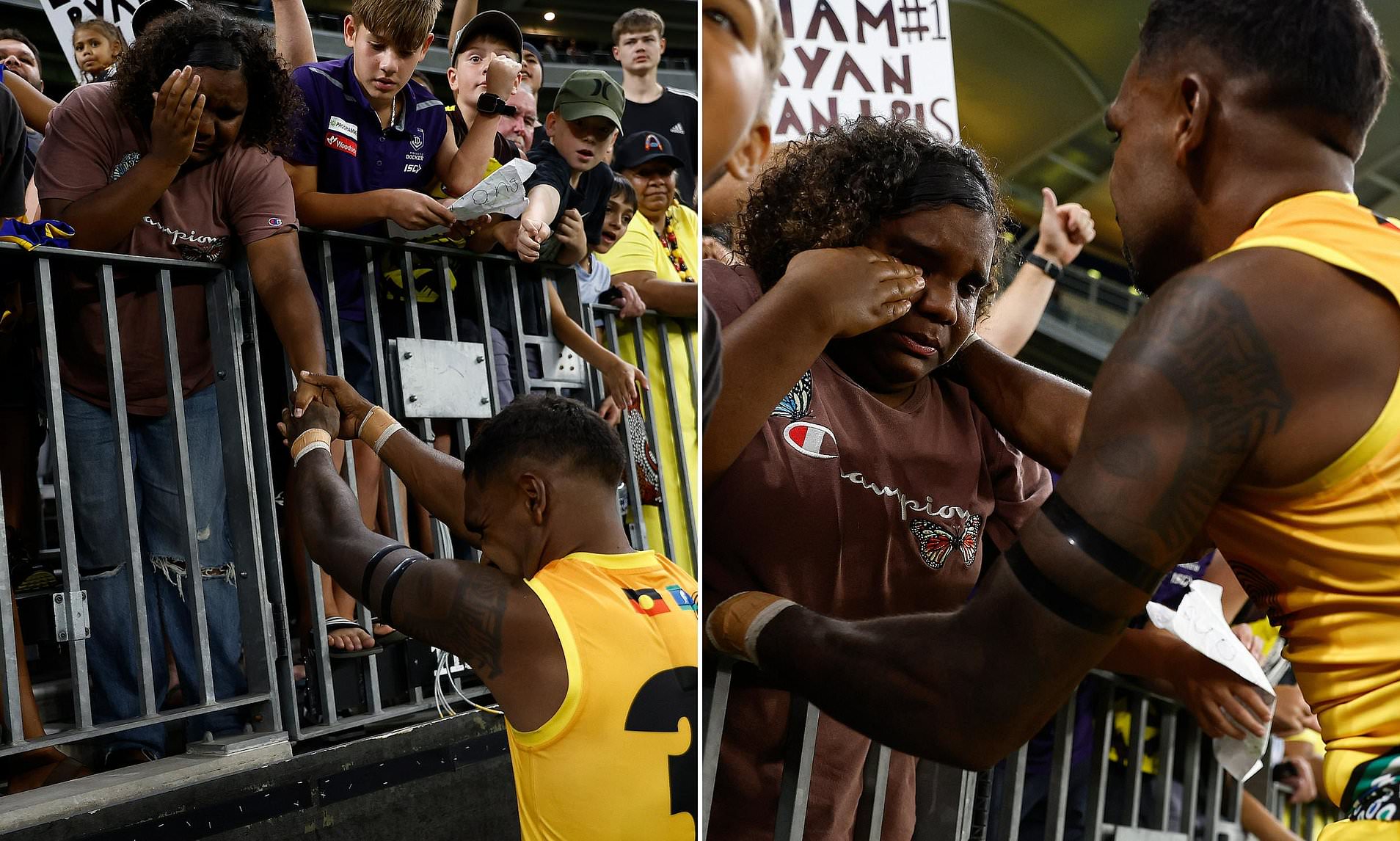 Heartwarming moment Indigenous All Stars player Liam Ryan meets an ...