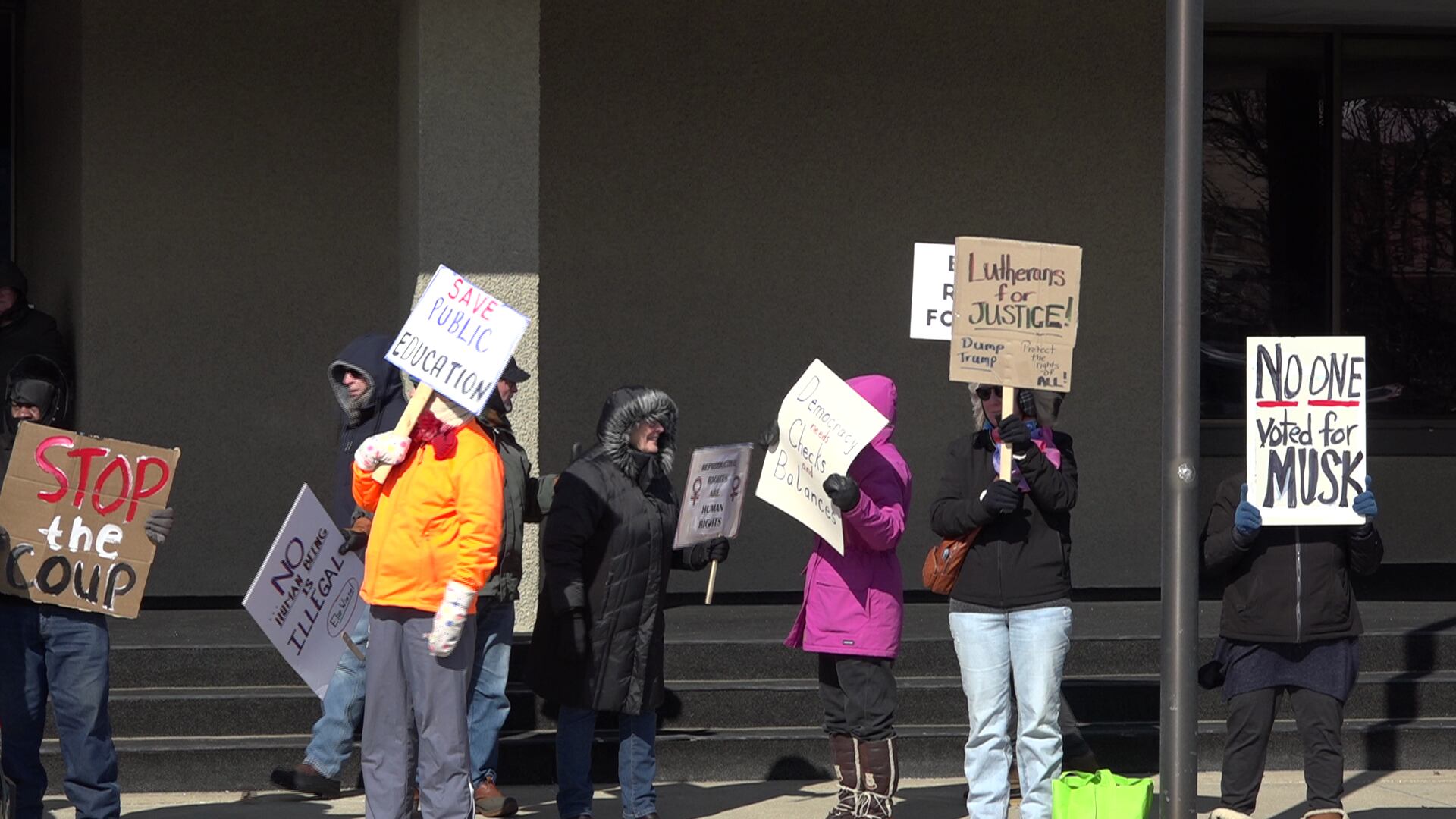 Group demonstrates for National Day of Protest outside Sen. Chesney’s ...