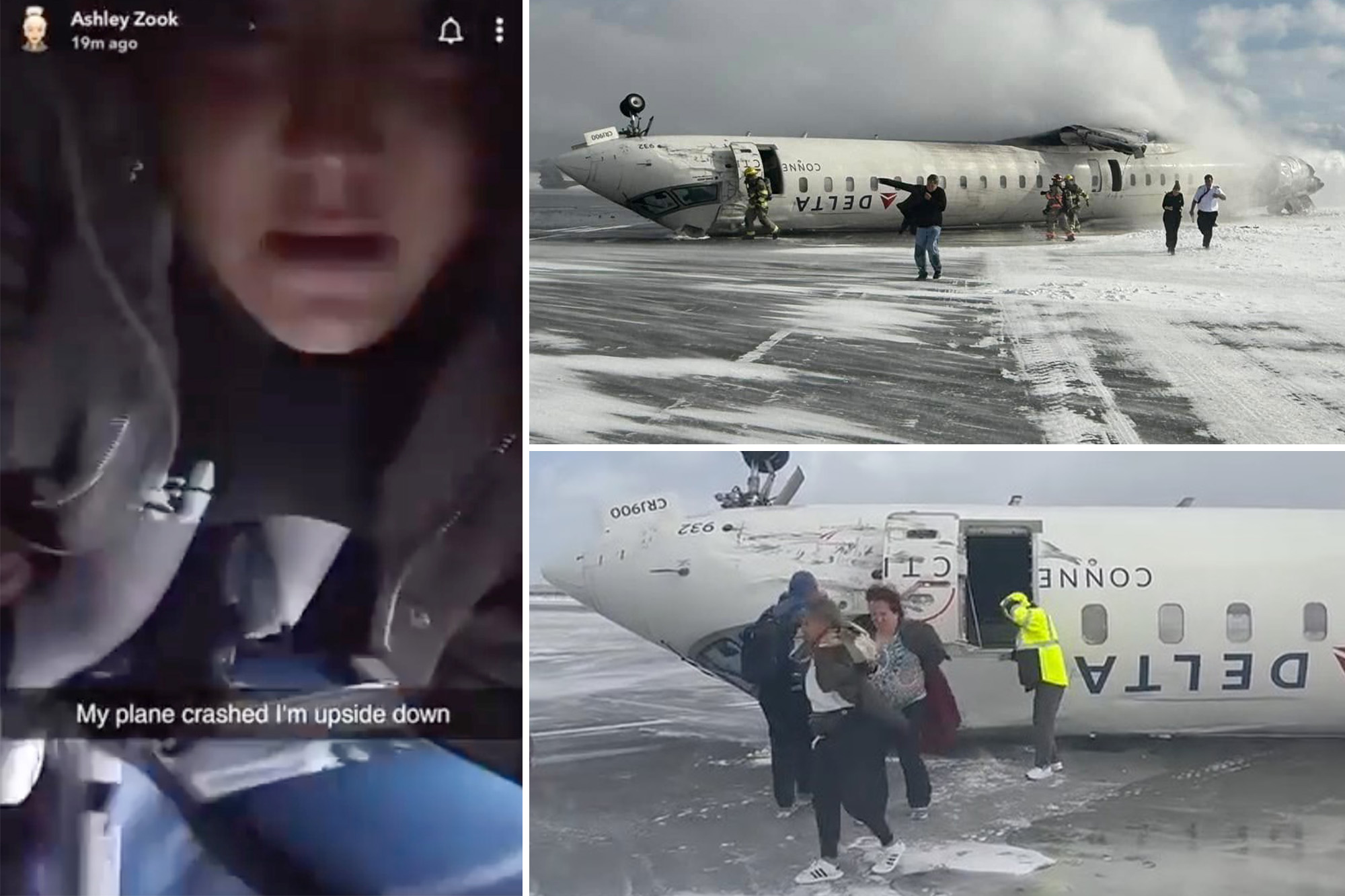 Delta Air Lines crash survivor posts harrowing upside-down photo inside ...