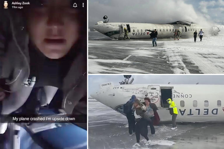 Delta Air Lines crash survivor posts harrowing upside-down photo inside ...
