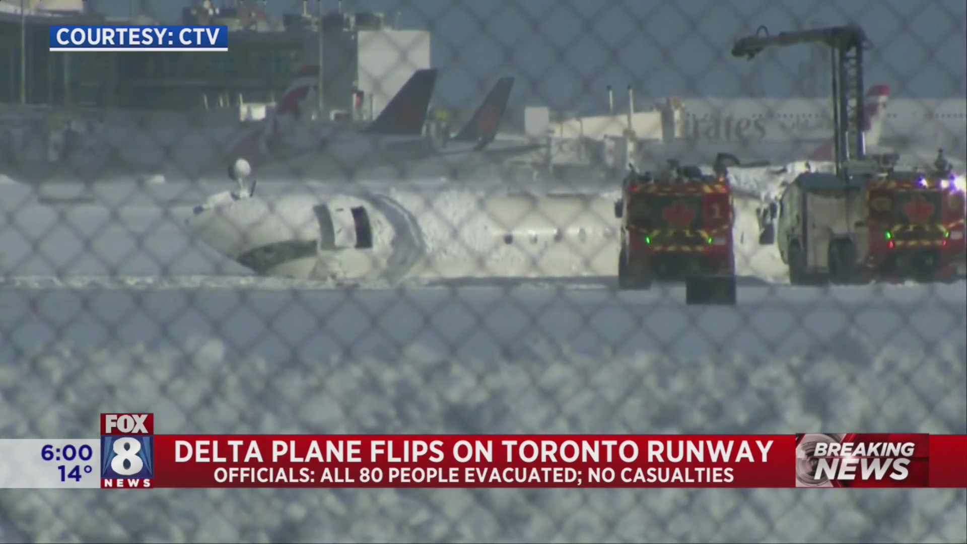 Delta plane flipped at Toronto airport, many injured