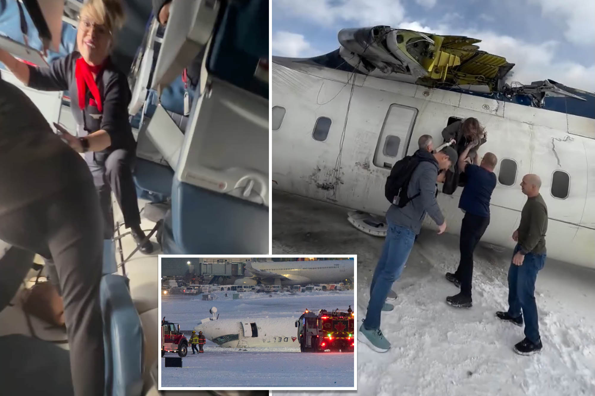 Passenger onboard flipped Delta flight posts wild evacuation footage ...