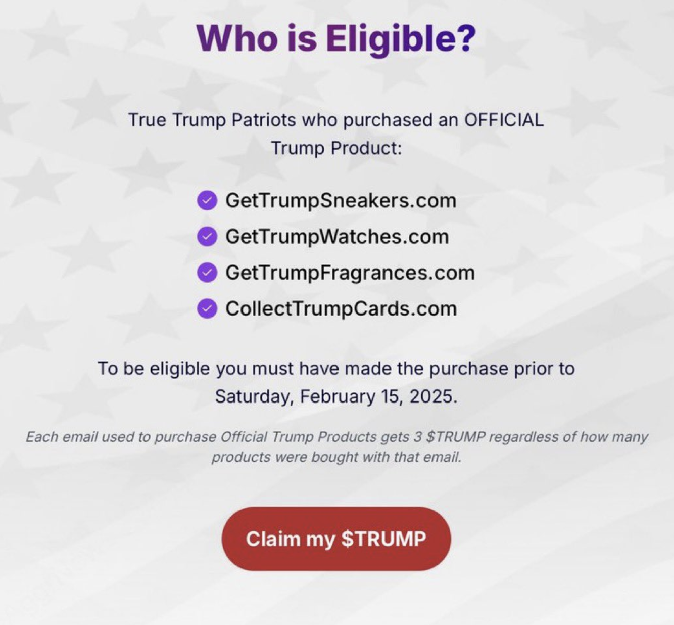 TRUMP Airdrop: la memecoin del Presidente USA premia i suoi utenti fedeli