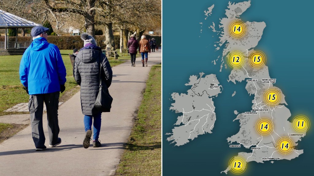 Map shows where the UK will be warmest this week after bitter cold snap