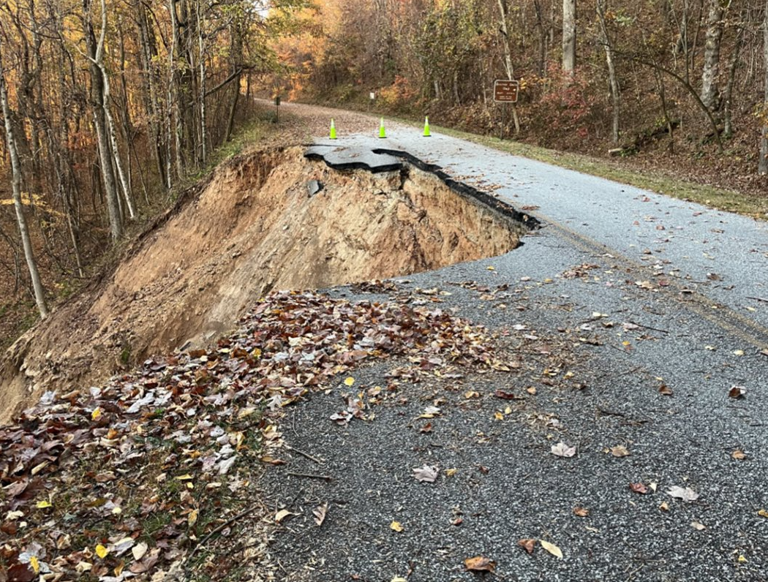 Blue Ridge Parkway landslide repairs underway after Helene. Where is ...