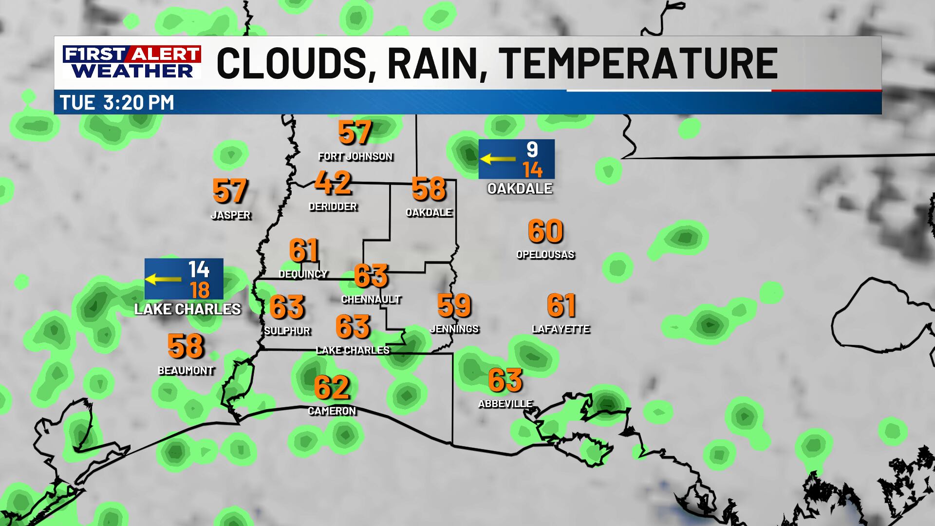 First Alert Forecast: Cloudy with stray showers Tuesday, rain and a few ...