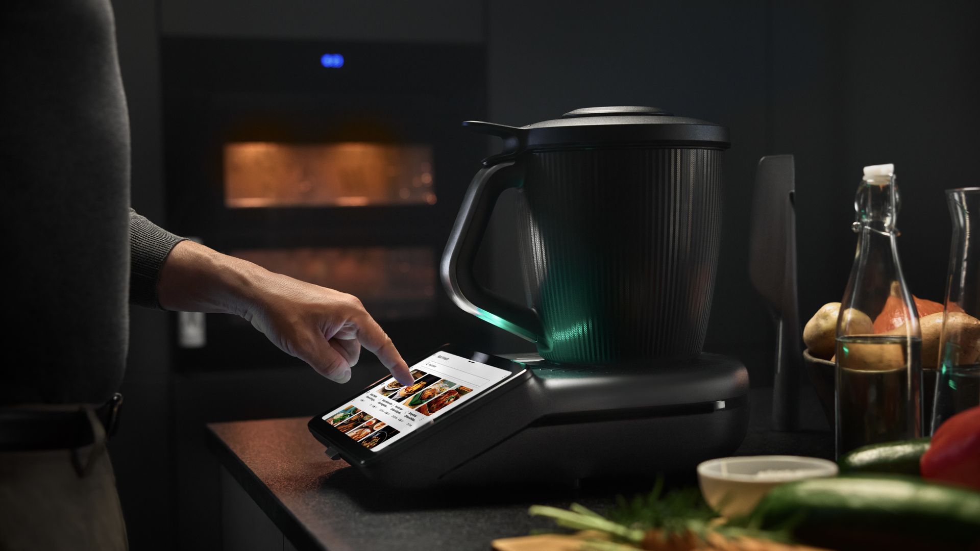 This smart multi-cooker has an integrated 10-inch touchscreen display ...