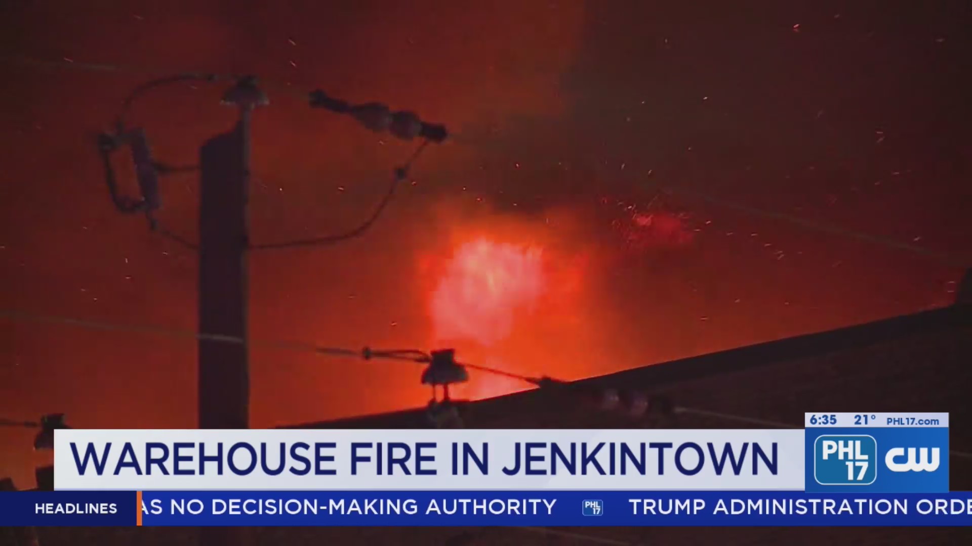 Massive fire burns at warehouse in Montco; local schools closed