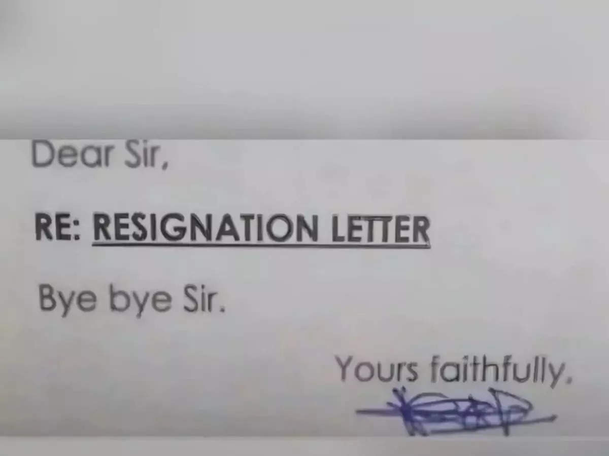 'Bye bye sir': Employee's 5-word resignation letter charms Reddit