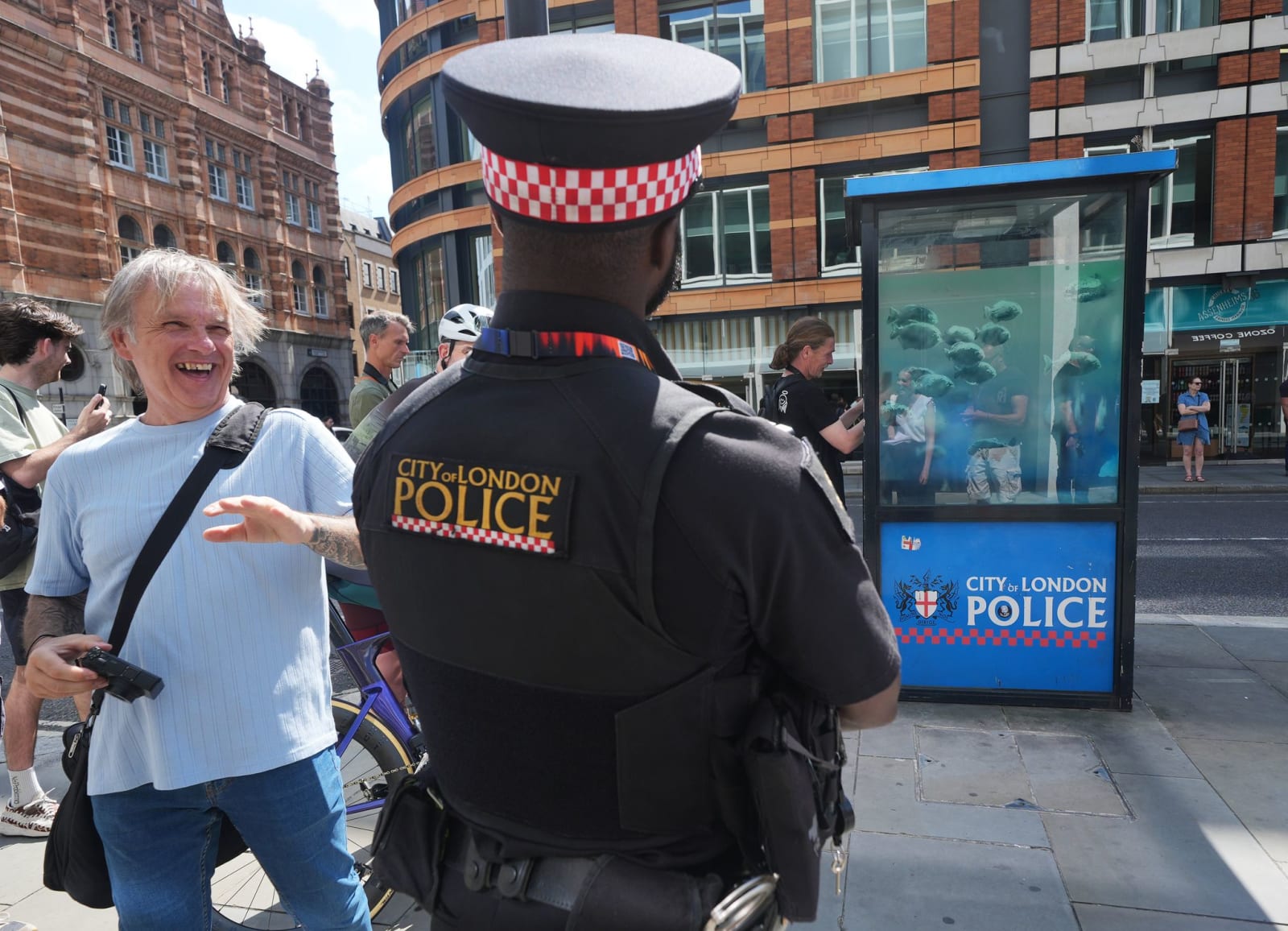 Banksy’s piranhas in police sentry box headed for London Museum