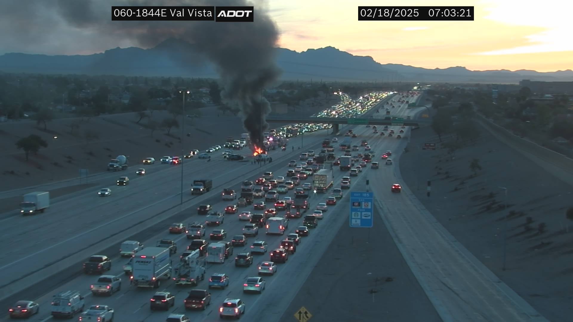 Driver rescued after fiery crash on US 60 in Mesa