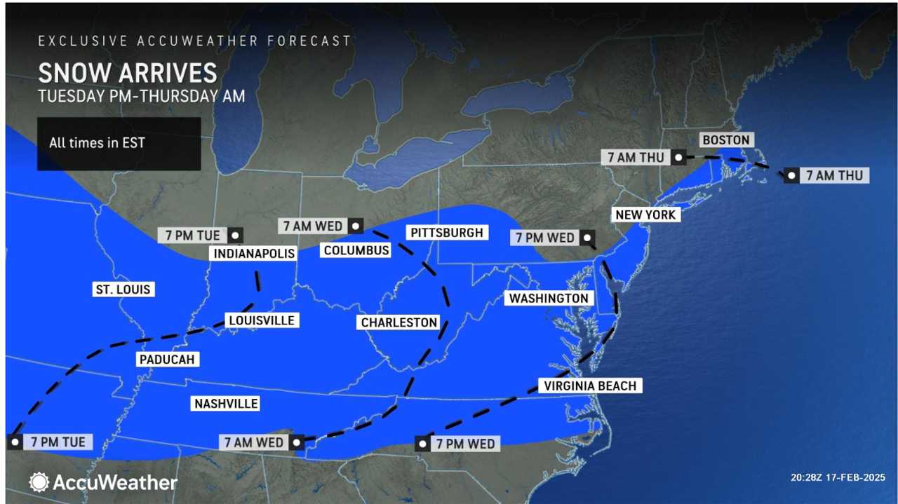 Here's Timing, Latest Snowfall Predictions For Major New Winter Storm