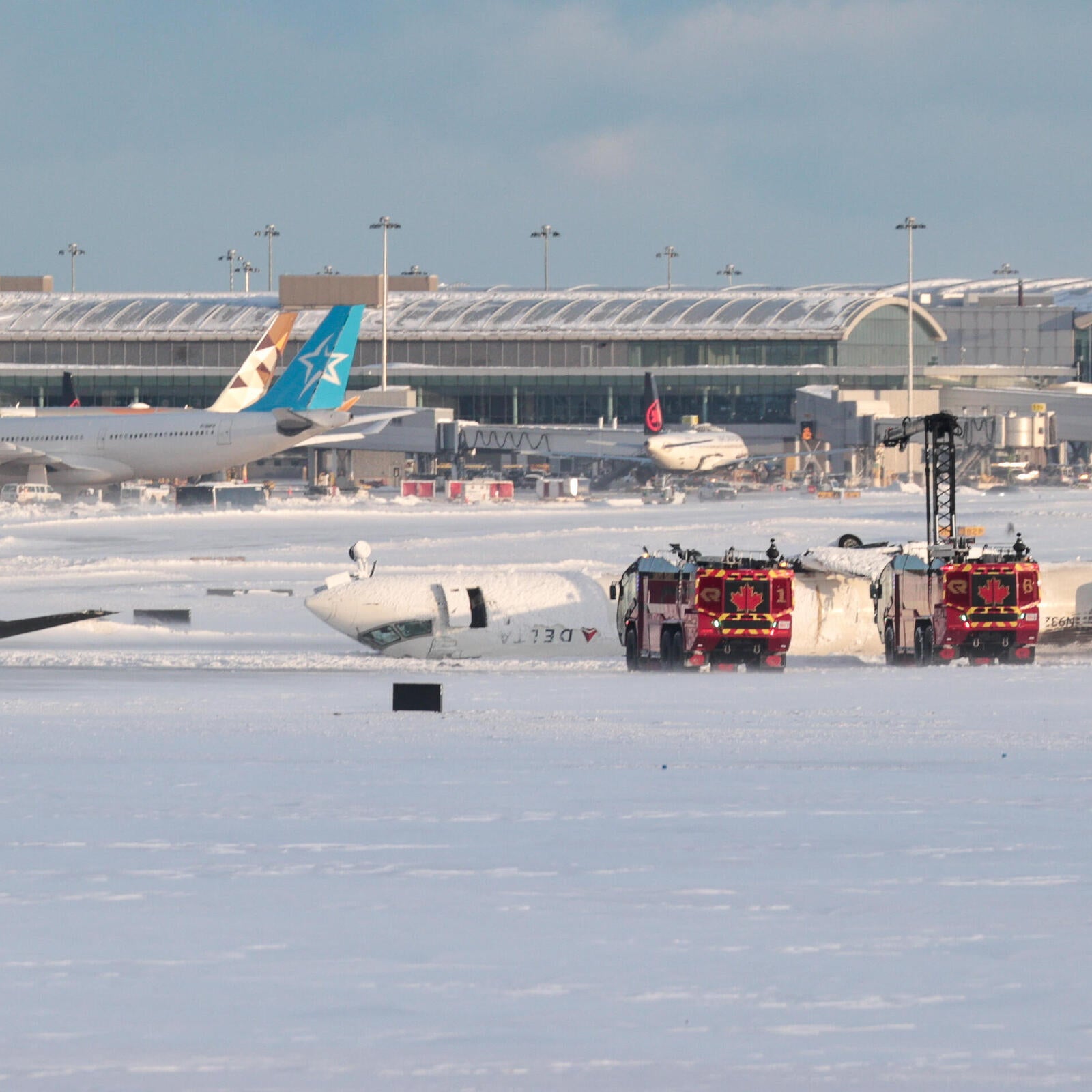 Videos show plane from Minneapolis crash-landing in Toronto