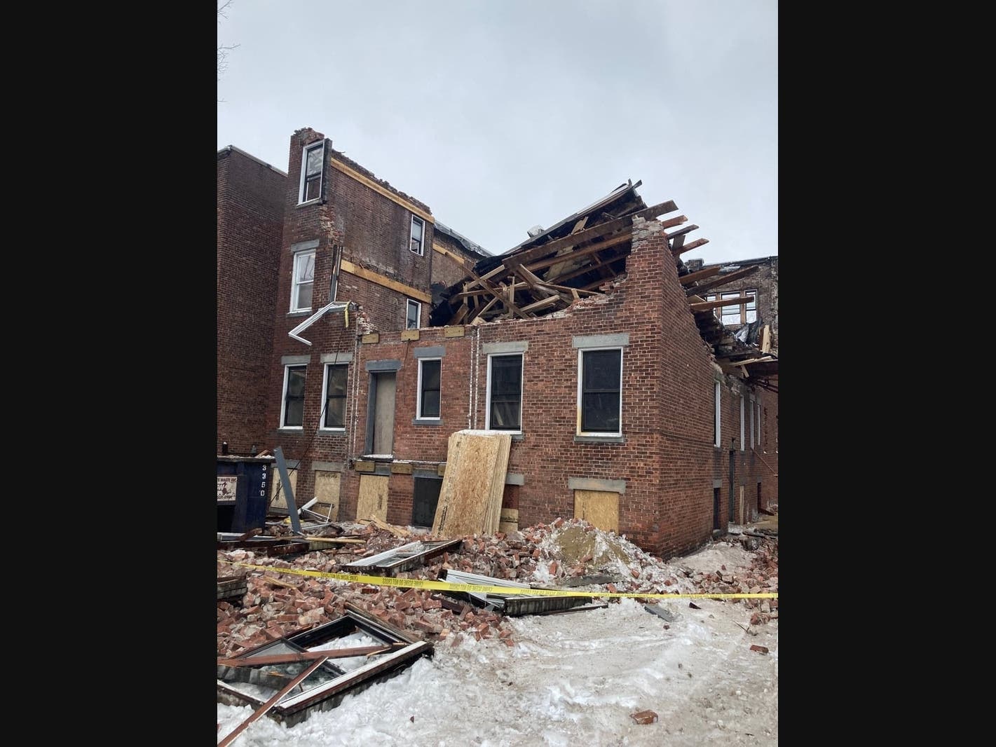 Building Partially Collapses In Brookline