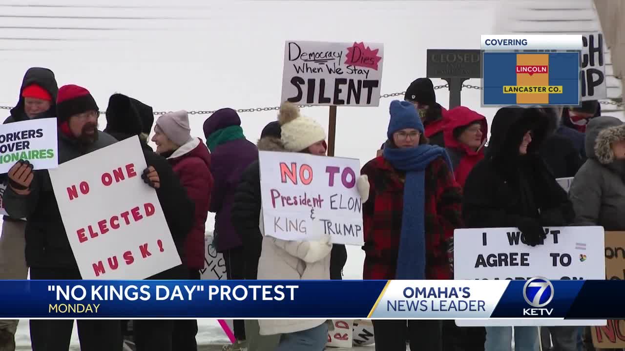 'No Kings Day: Nebraskans protest against the Trump Administration