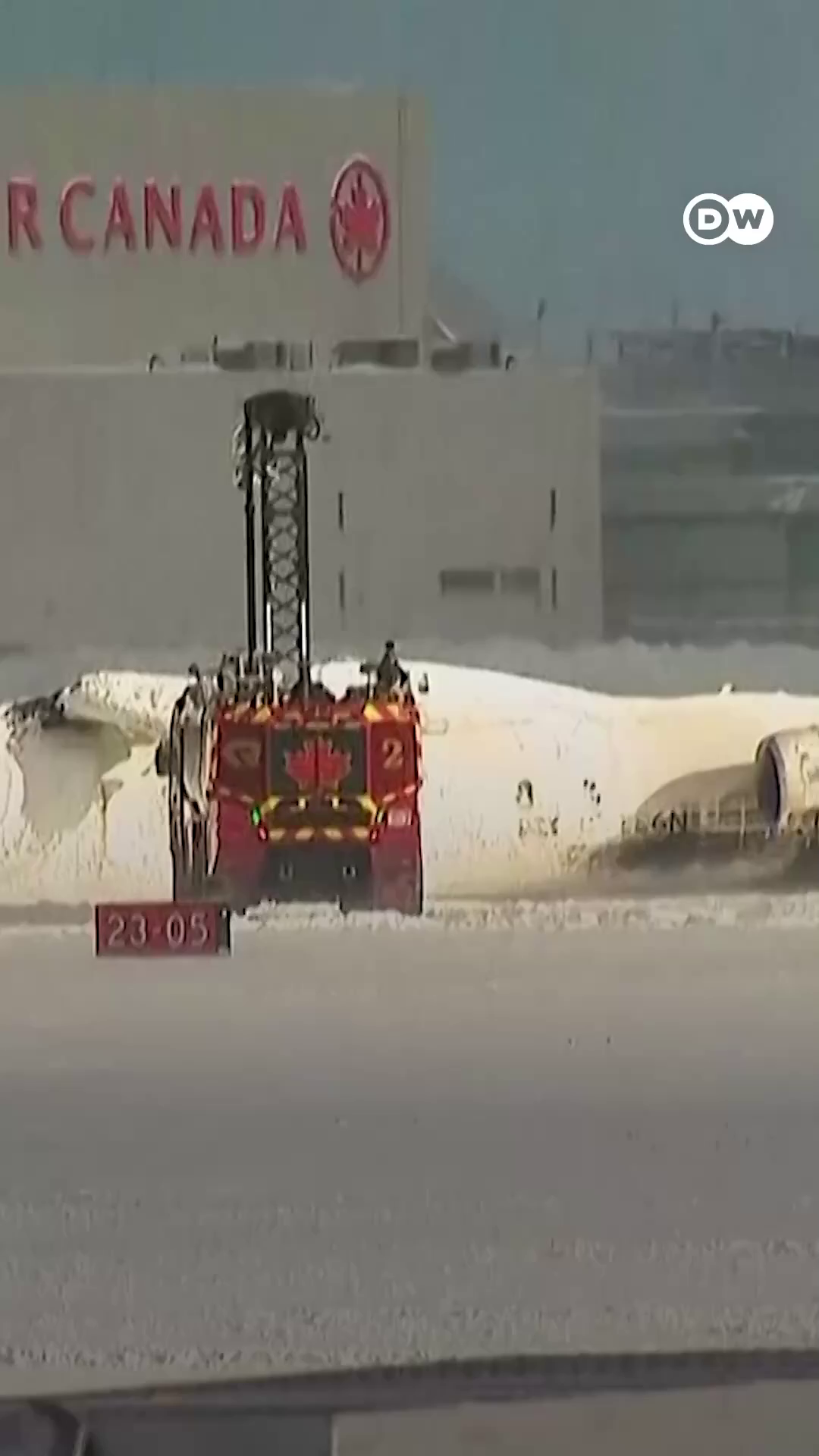 Plane flips landing at Toronto airport