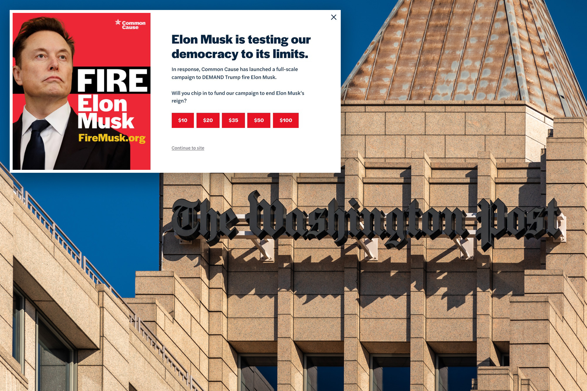 Washington Post kills six-figure ad calling for Trump to fire Elon Musk ...